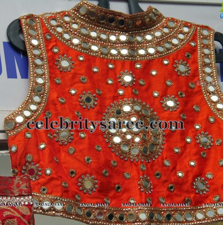 High Neck Mirror Work Blouses - Saree Blouse Patterns