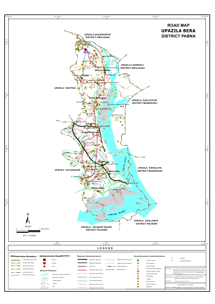 Mouza & Land Use Maps of Bera Upazila, Pabna, Bangladesh - Tourism ...