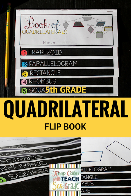 Keep Calm and Teach 5th Grade: Quadrilateral Flip Book - Make Math Easy!
