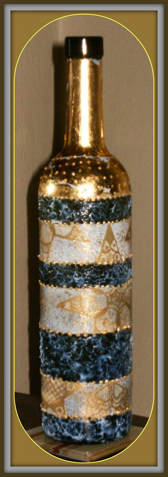 lila365idees: ΣΤΟΛΙΣΜΑ ΜΠΟΥΚΑΛΙΟΥ ΣΕ ΖΩΝΕΣ (BOTTLE DECORATED IN ZONES)
