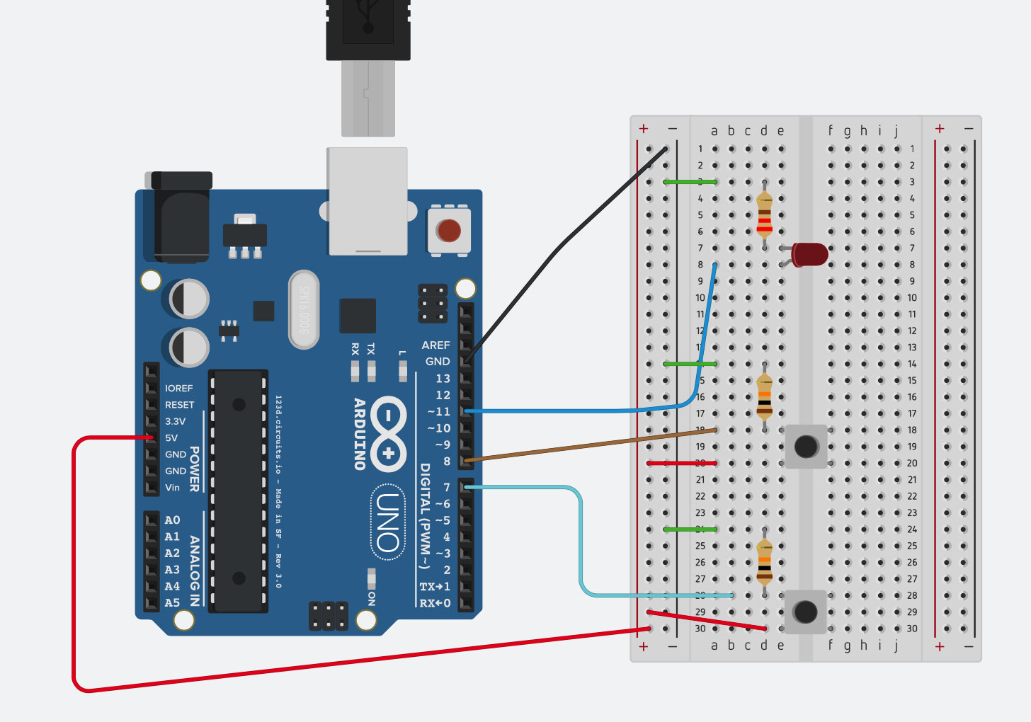 Arduino: 11. Frequencia de intermitência controlada por botões