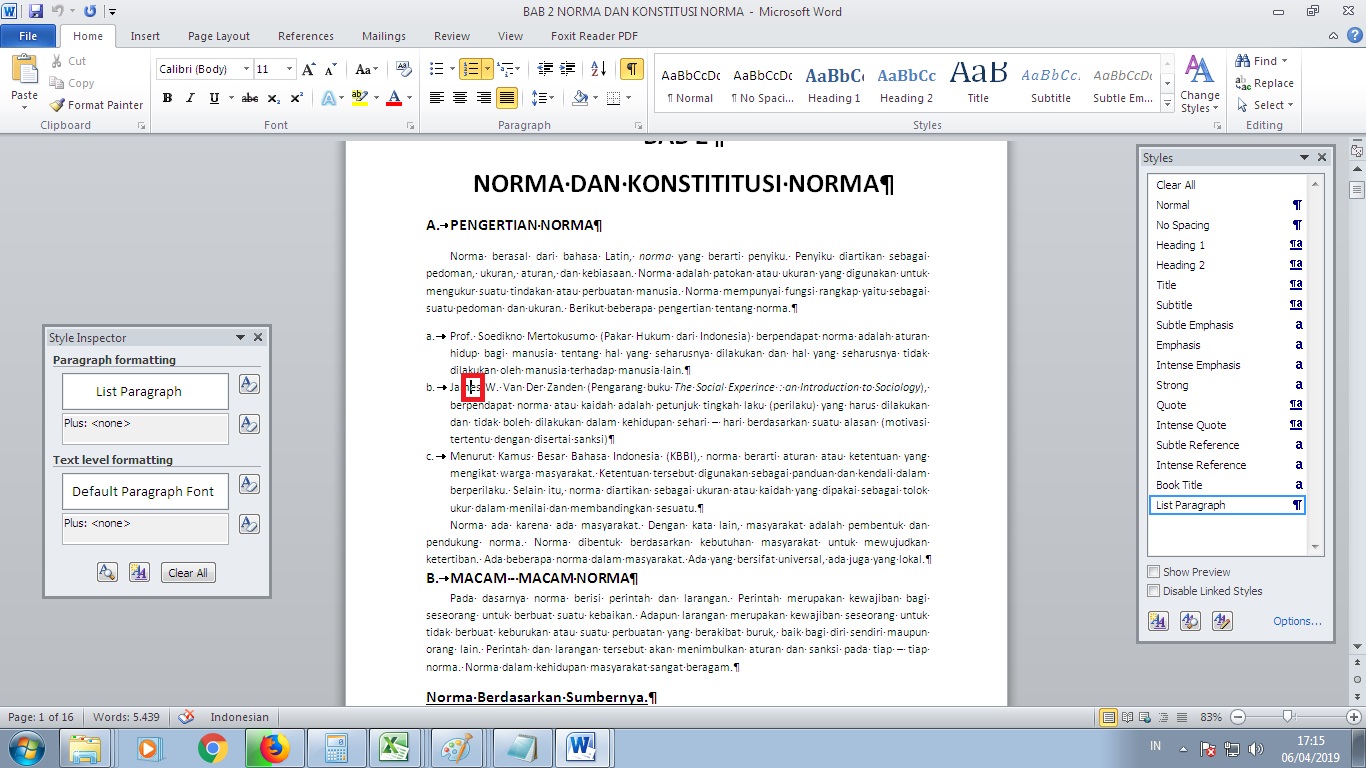 Cara Mengetahui Format Dokumen Menggunakan Reveal Formatting Dan Style ...