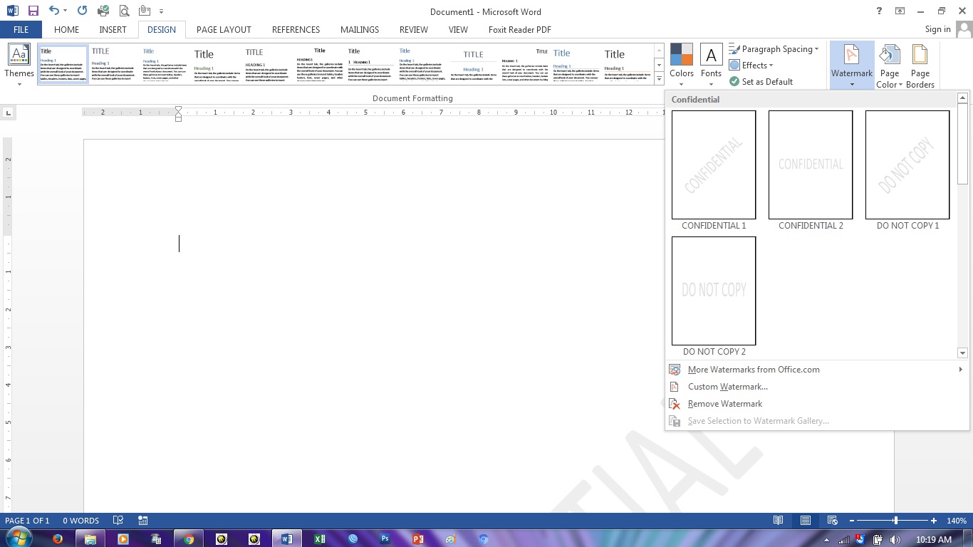Cara Membuat Watermark Pada MS Word 2013