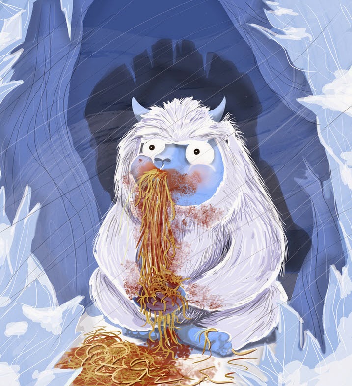 I Loved the Yeti: Yeti Eats Spaghetti (Happy National Spaghetti Day!)