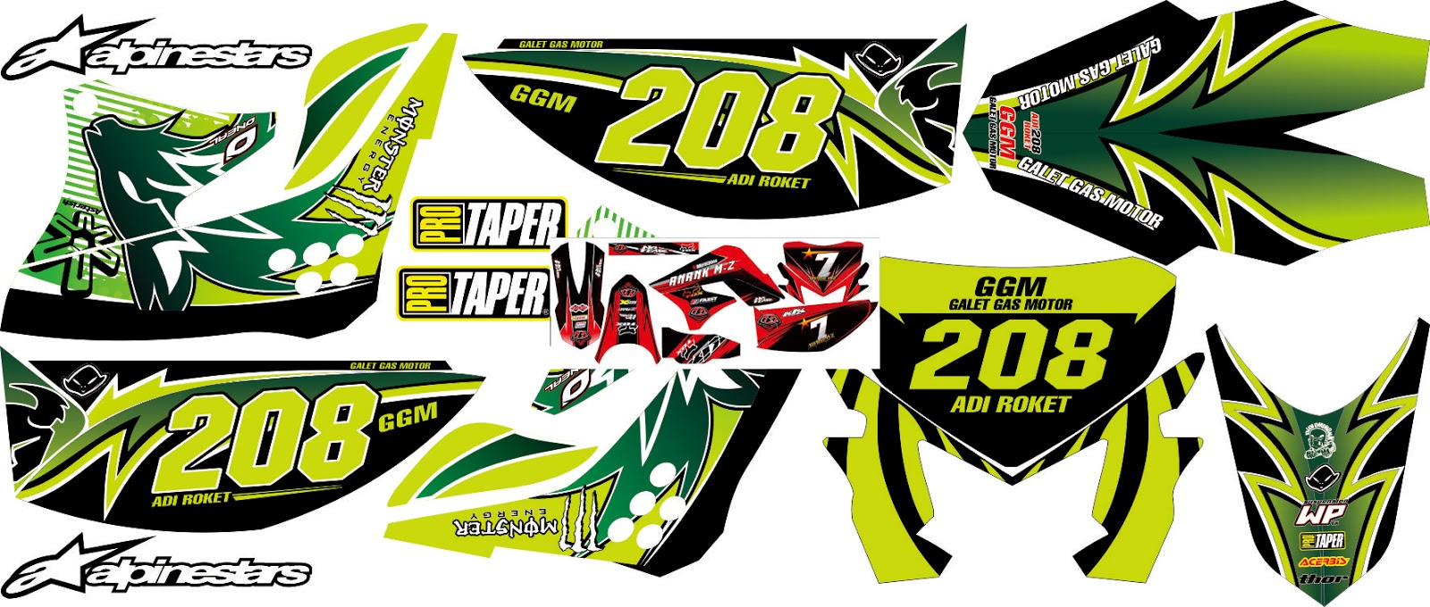 DESAIN DECAL STRIPING STIKER MOTOR KLX 150 COREL DRAW - kurasaurus