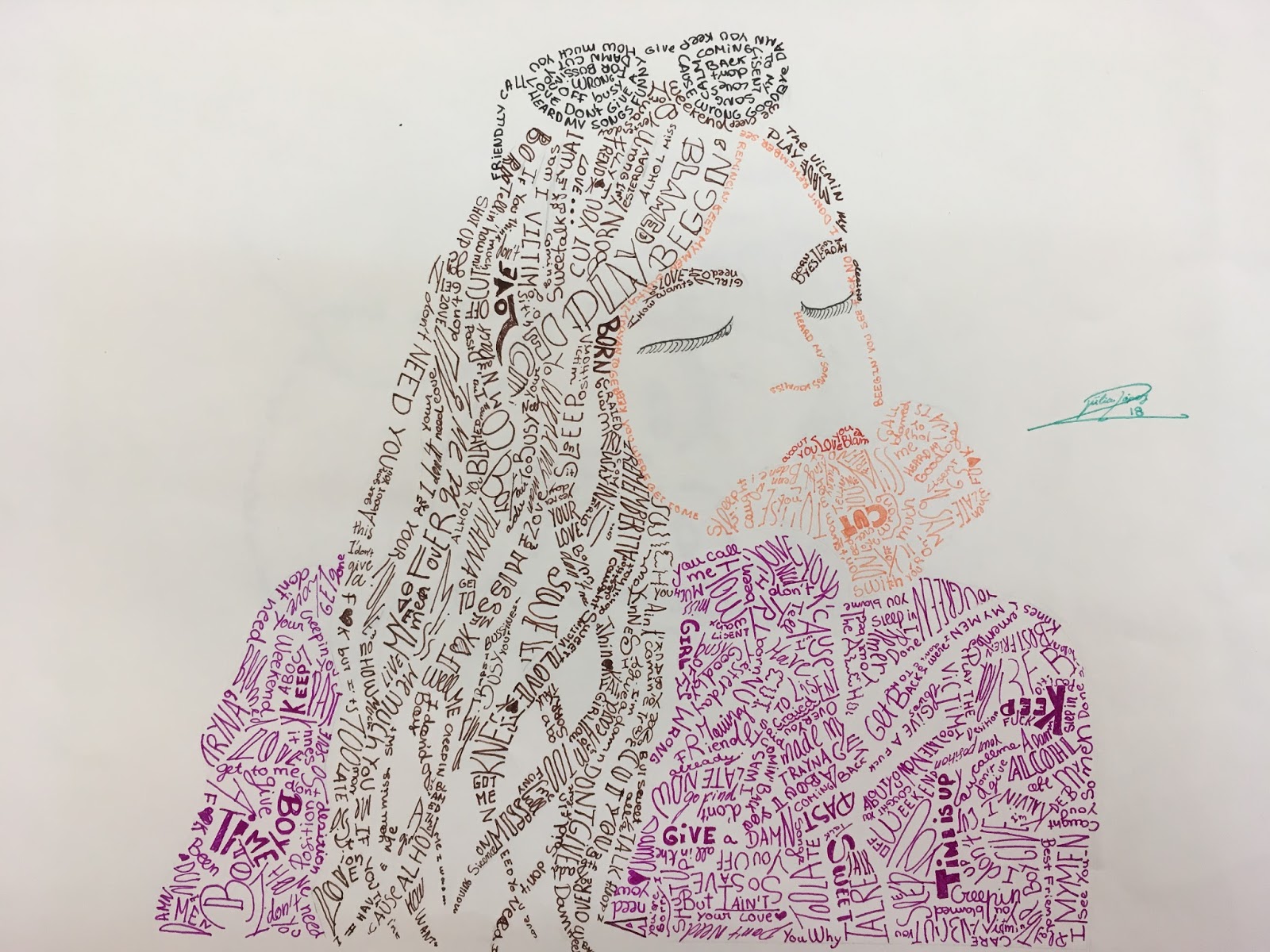 TREBALLS ARTÍSTICS: CALLIGRAM SELF-PORTRAIT