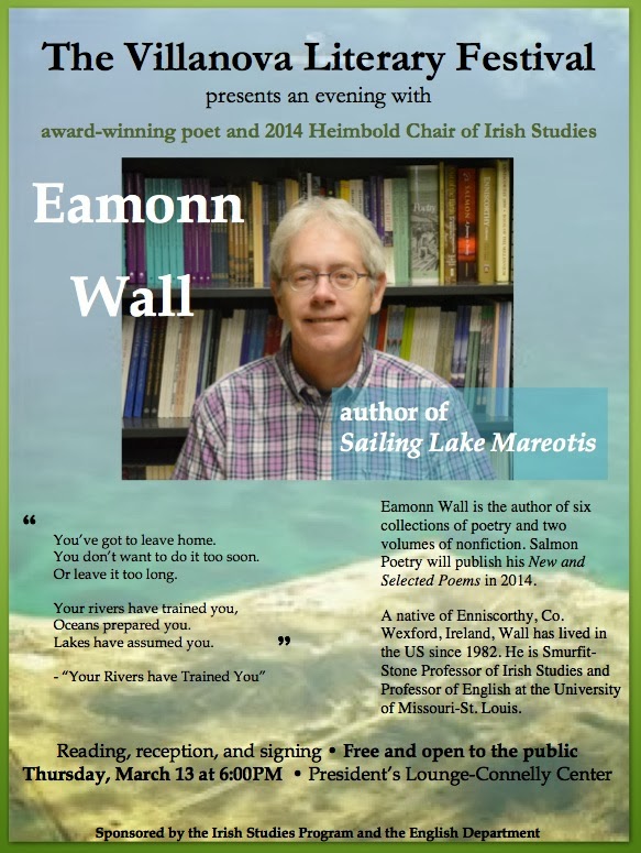 Villanova English: Literary Festival: An Evening with Eamon Wall