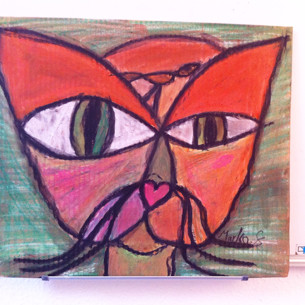 Art Room Britt: Paul Klee Cat and Bird in Oil Pastel