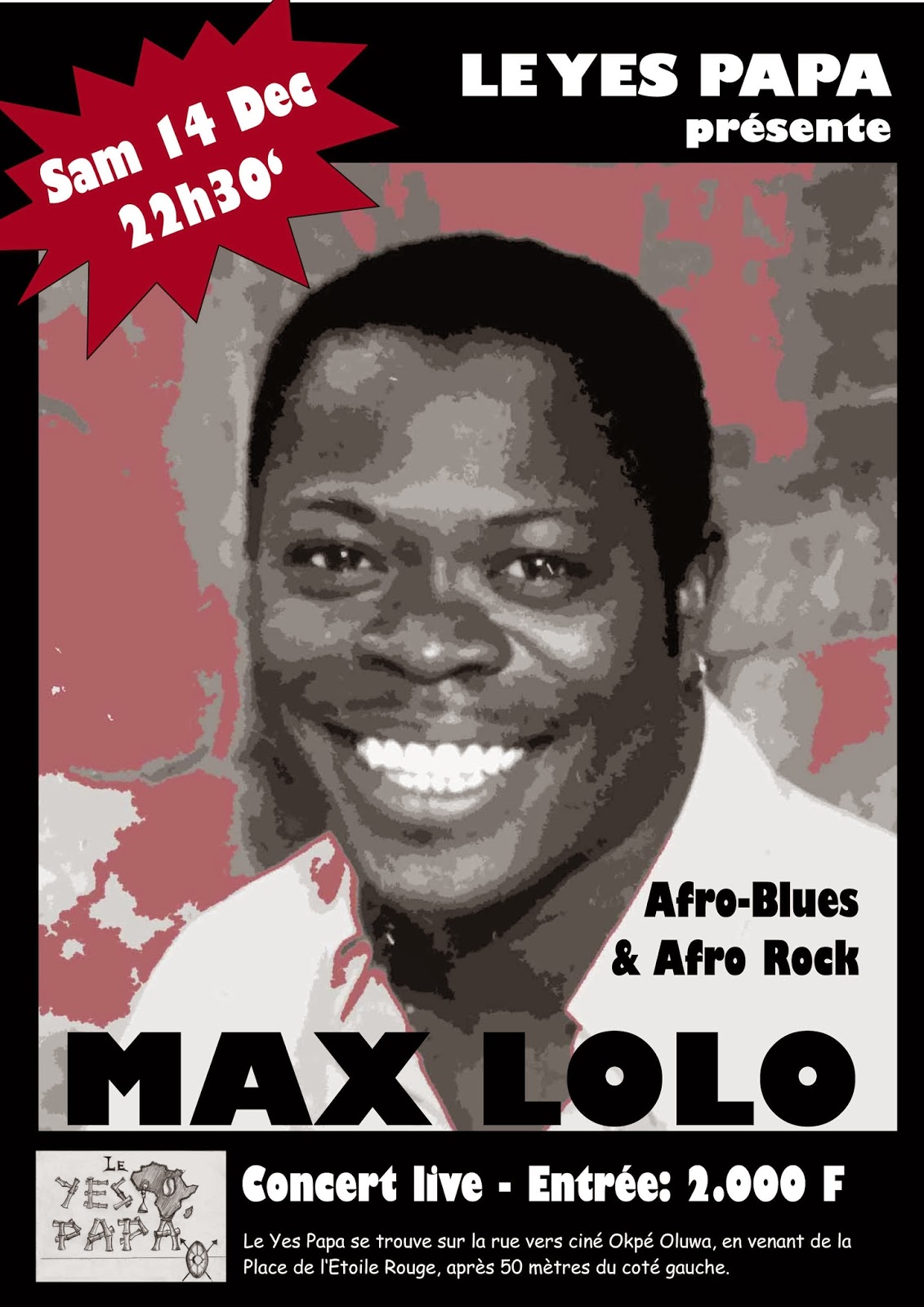 Le Yes Papa: CONCERT Sam 14 Dec 2013: MAX LOLO