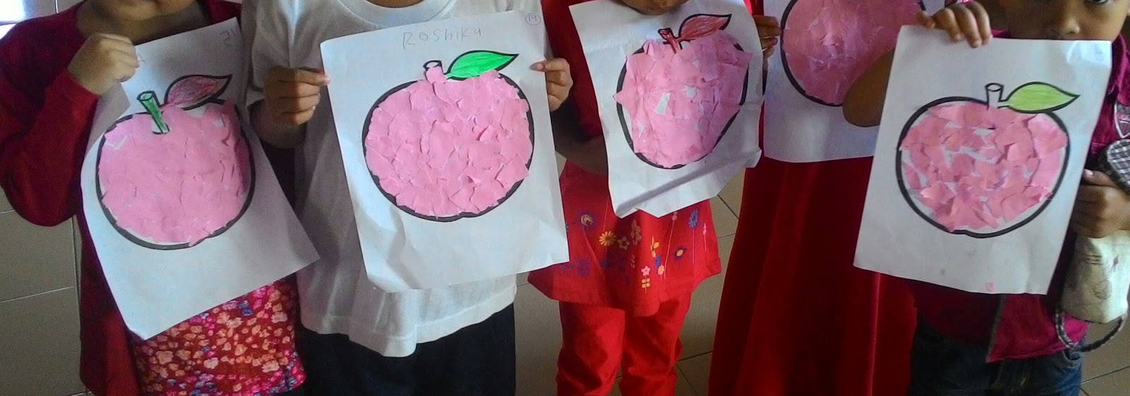 PC- YZ Travel & Food : Preschool diary - Collage apple for preschool