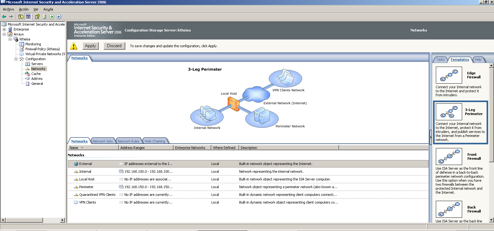 Sys-Admin: Implementación de firewall en ISA Server 2006