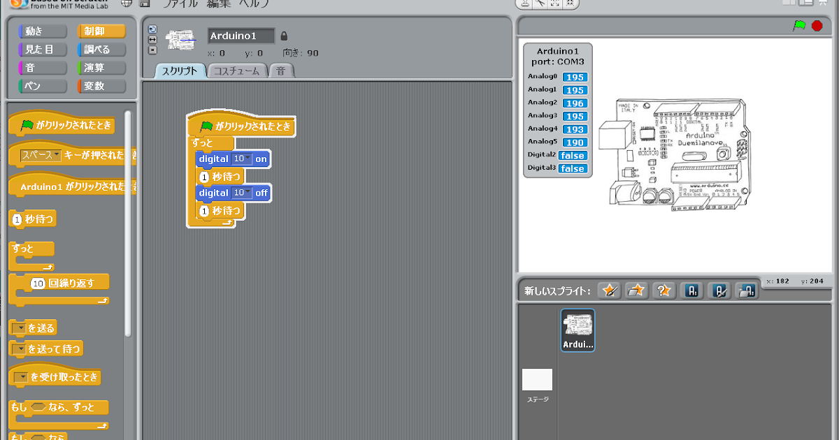 kadonopage: arduino S4AでLEDを点滅