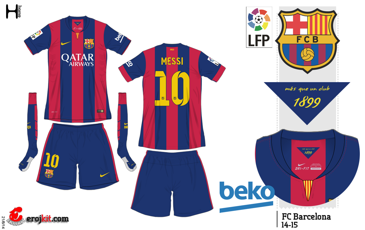 Kit Design, by eroj: 2014-15 Barcelona (Home, Away e GK)