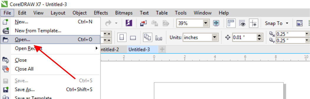 toturial corel draw: 2 How to Open Design File CorelDraw
