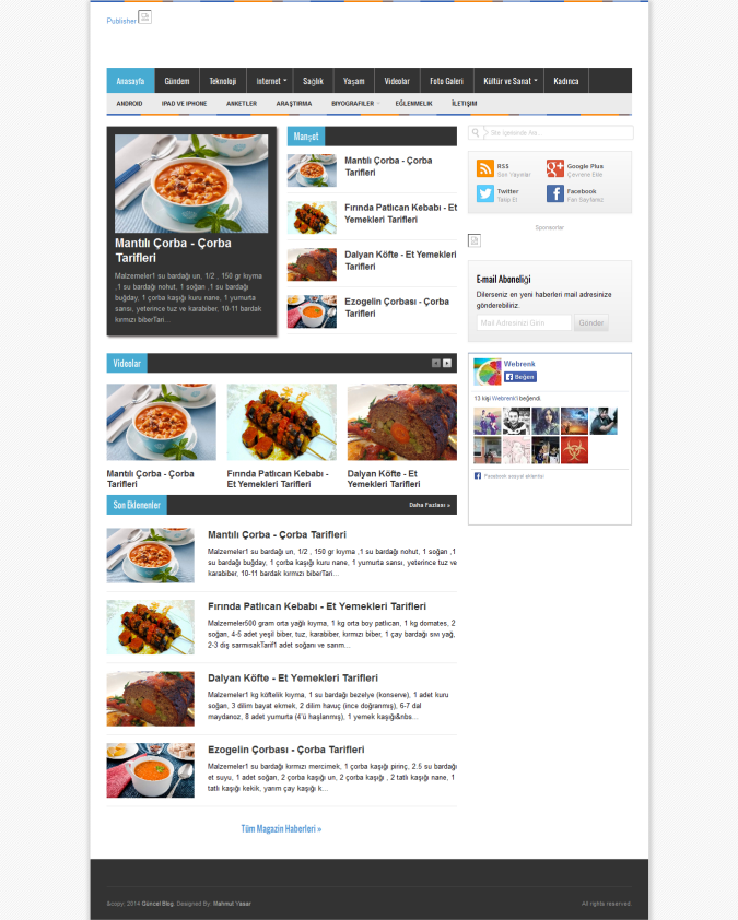 Webrenk Blogger Template | Nulled Clone Script