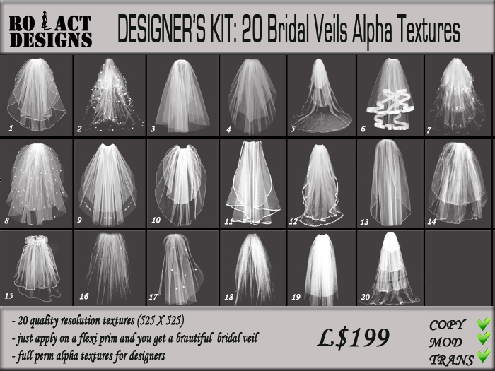 Ro!Act Designs: ..::RO!ACT::..DESIGNS Designer's Kit: 20 White Bridal ...