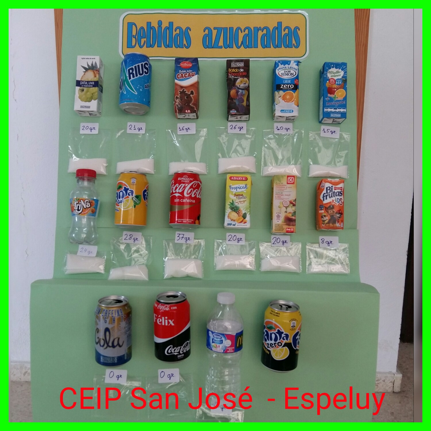 CEIP "San José" (Las Estaciones de Espeluy - JAÉN): Bebidas azucaradas