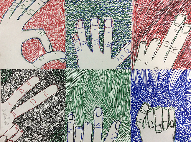 Mr. Bob's Middle & High School Art Room: Contour hand drawings Middle ...