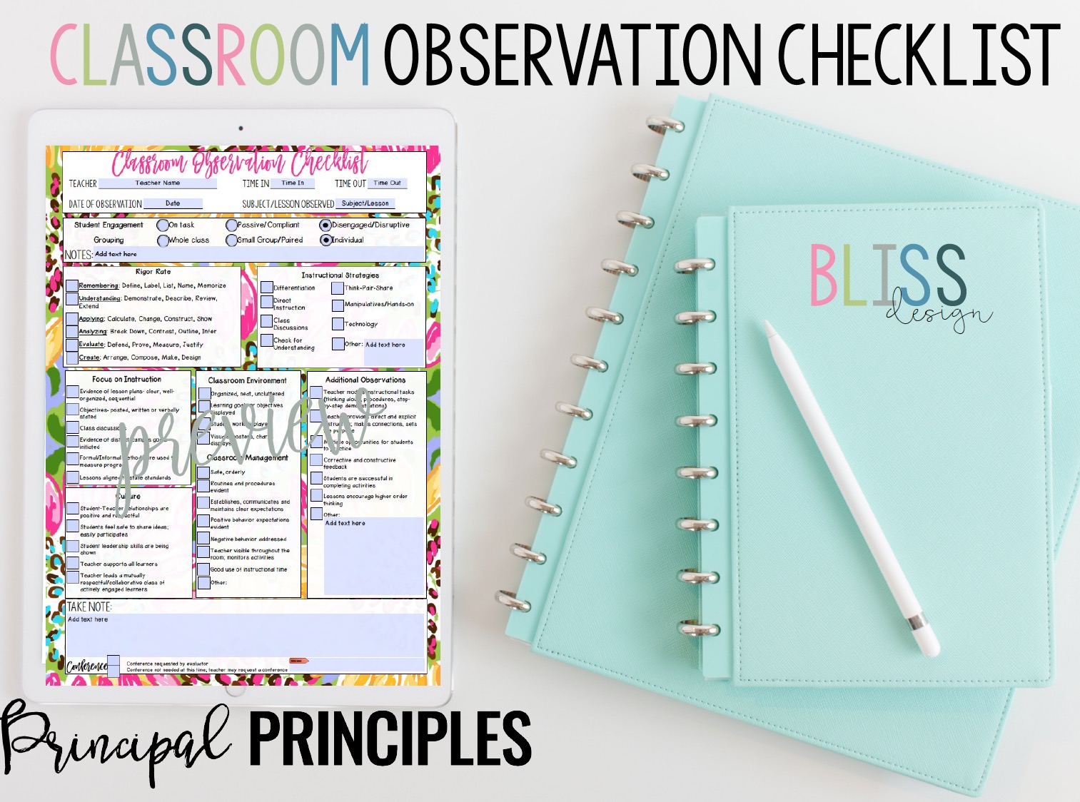 Classroom Observation Checklist-Digital Resources - Principal Principles