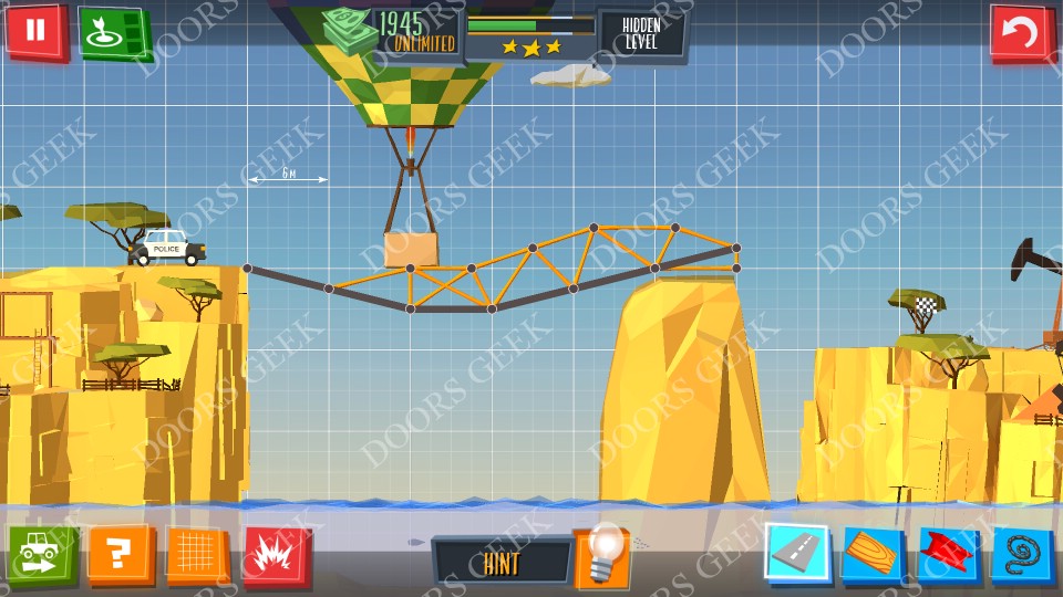 Build a Bridge! Hidden Level 3 Solutions ~ Doors Geek