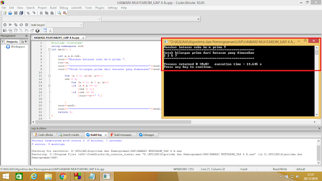 Program Menampilkan Bilangan Prima C++ - Autodika
