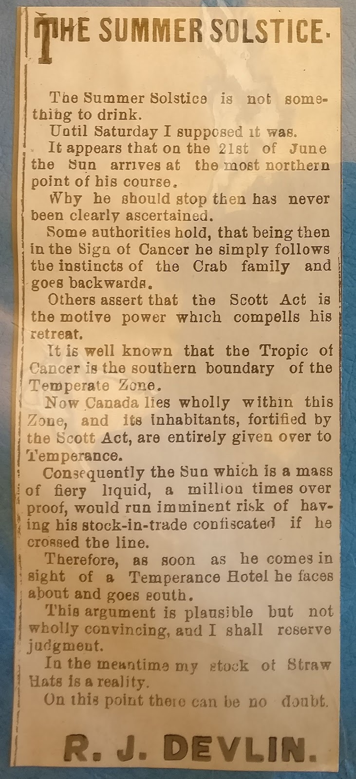 Canada's Anglo-Celtic Connections: The Summer Solstice