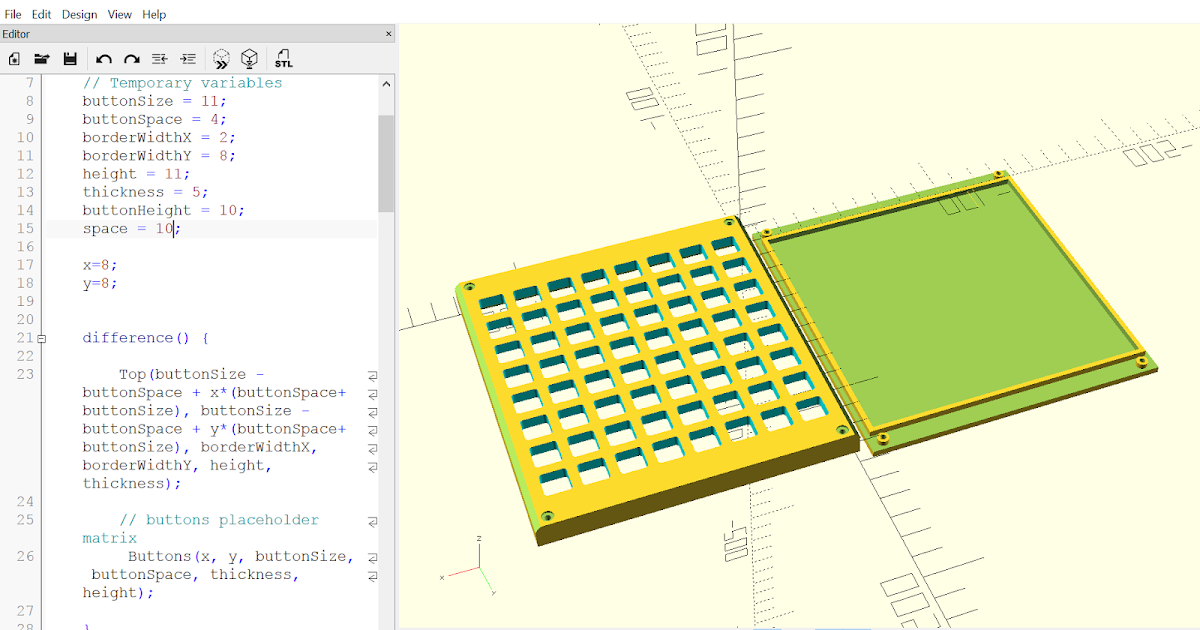 Code Tinker Hack: Using OpenScad to design Adafruit Trellis casing