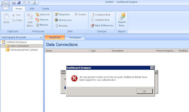 BI Summit: UnExpected System Error:New DataDource in DashBoad Designer