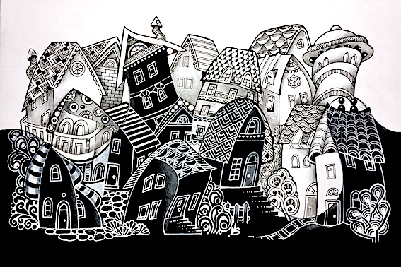 Enthusiastic Artist: Notan - houses