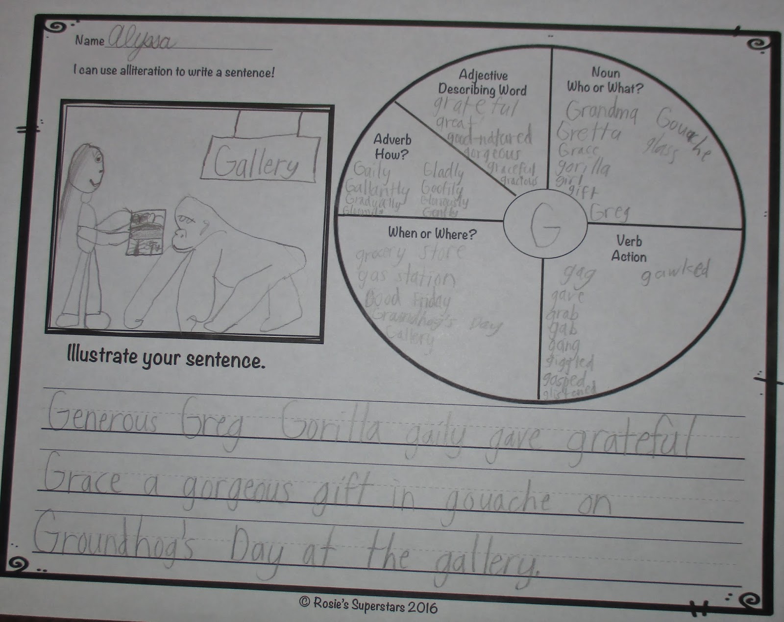 A Learning Journey: Letter "G" Alliteration