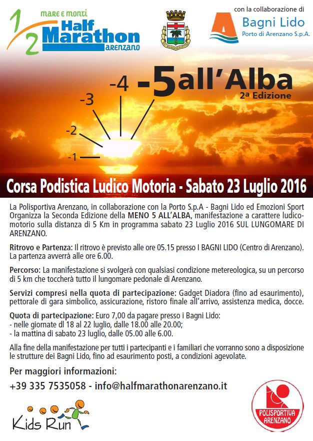 Genova di corsa: meno 5 all'alba - comunicato