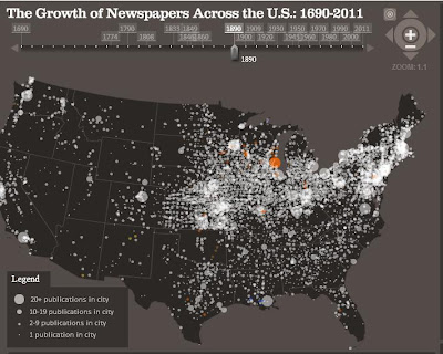 CARPE DIEM: Interactive Map of U.S. Newspapers, 1690-2011
