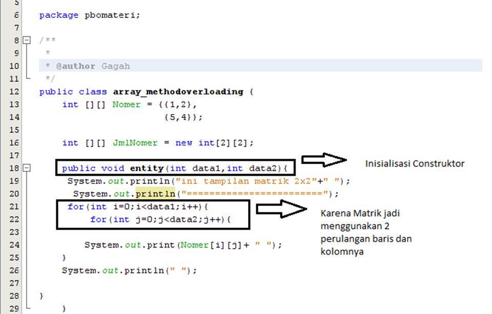Tutorial Array Menggunakan Overload Method Dan Construktor Overload