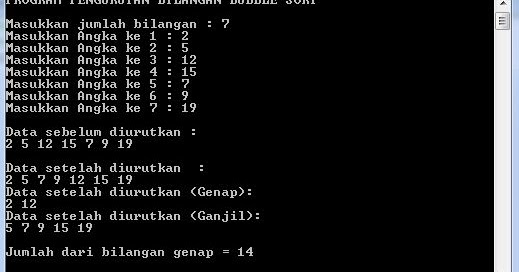 Contoh Program bubble sort C++ ~ Woi