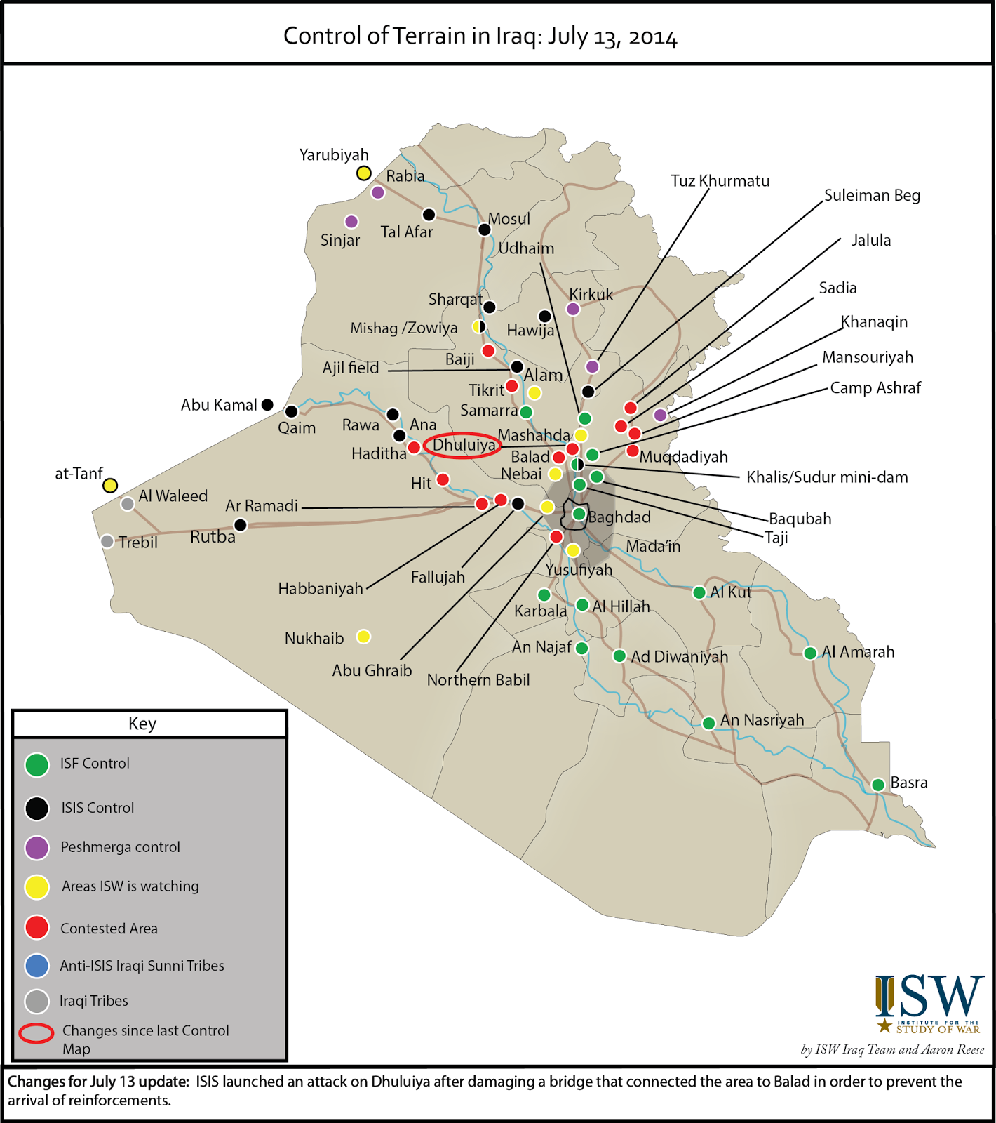 ISW Blog: Control of Terrain in Iraq: July 13, 2014