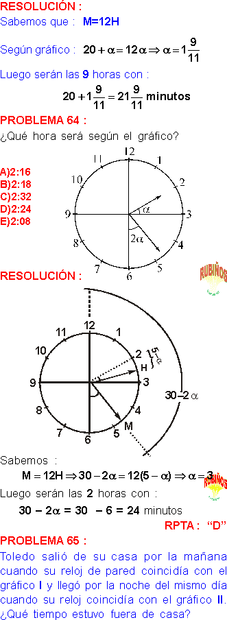 CRONOMETRIA Y RELOJES EJEMPLOS Y EJERCICIOS RESUELTOS DE RAZONAMIENTO ...