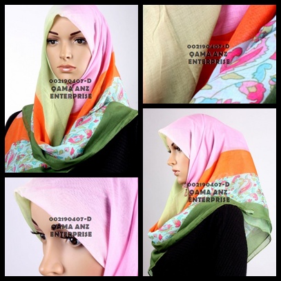 Gaya Tudung Masa Kini: Tudung Bawal : Corak bunga