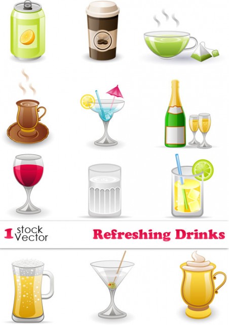 FREE CLIP ART VECTOR: Refreshing Drinks Vector