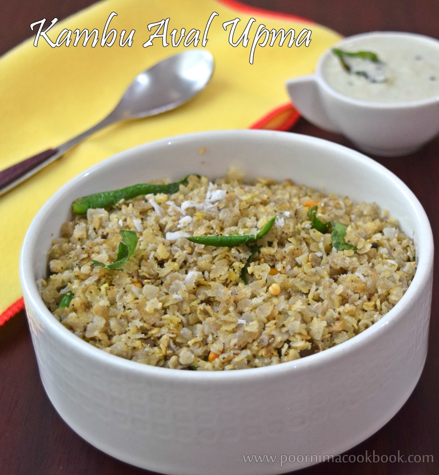 Poornima's Cook Book: Kambu Aval Upma / Pearl Millet Flakes Upma ...