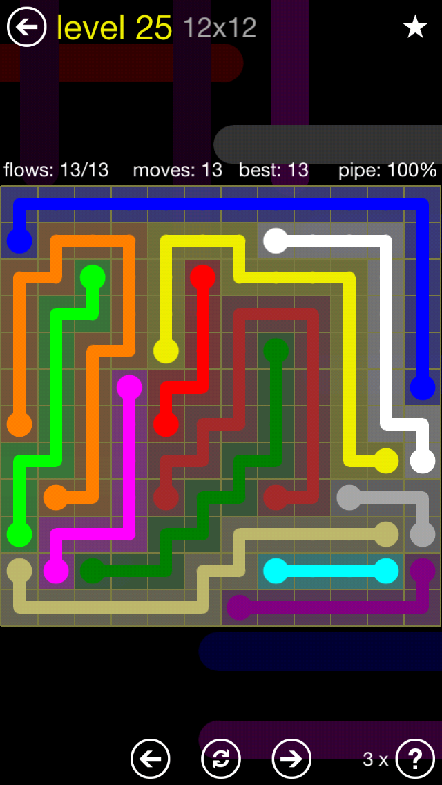 Flow-Free-Solutions (Çözümleri): 12x12 Mania (Levels 1-30)