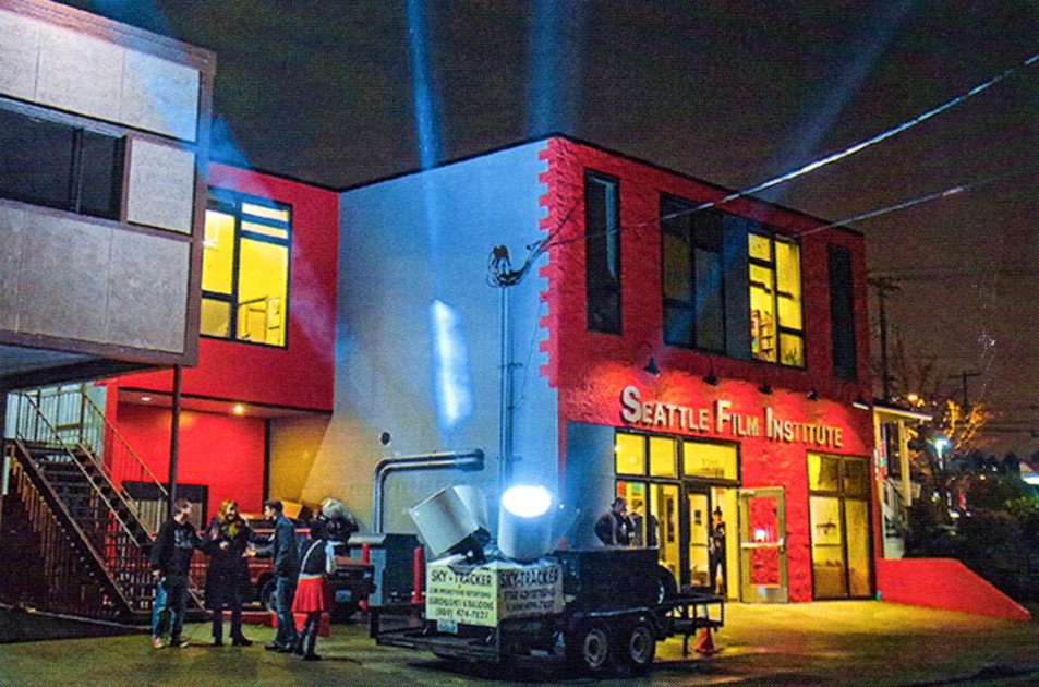 Star Advertising Balloons and Searchlights: Seattle Film Institute's Party