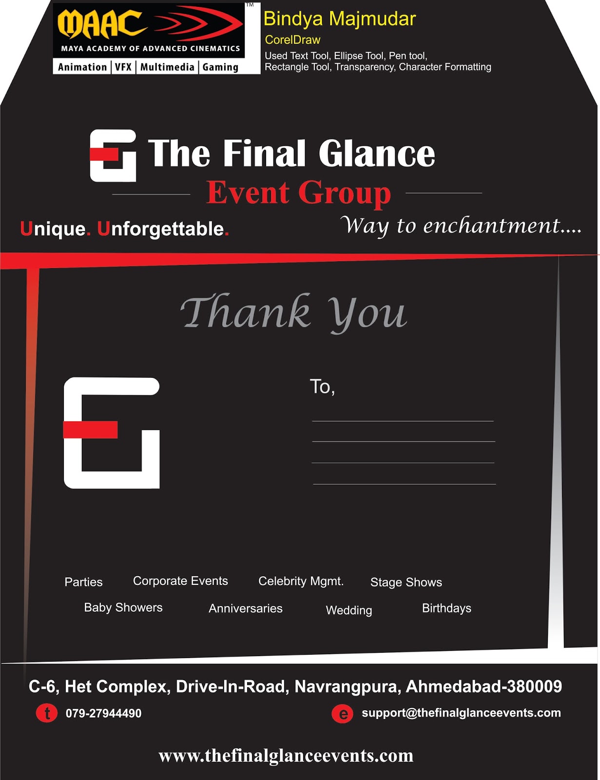 Bindya Pandya Majmudar Envelope Coreldraw Graphics Project