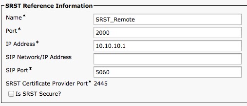 Configuring Cisco Unified Survivable Remote Site Telephony (SRST)
