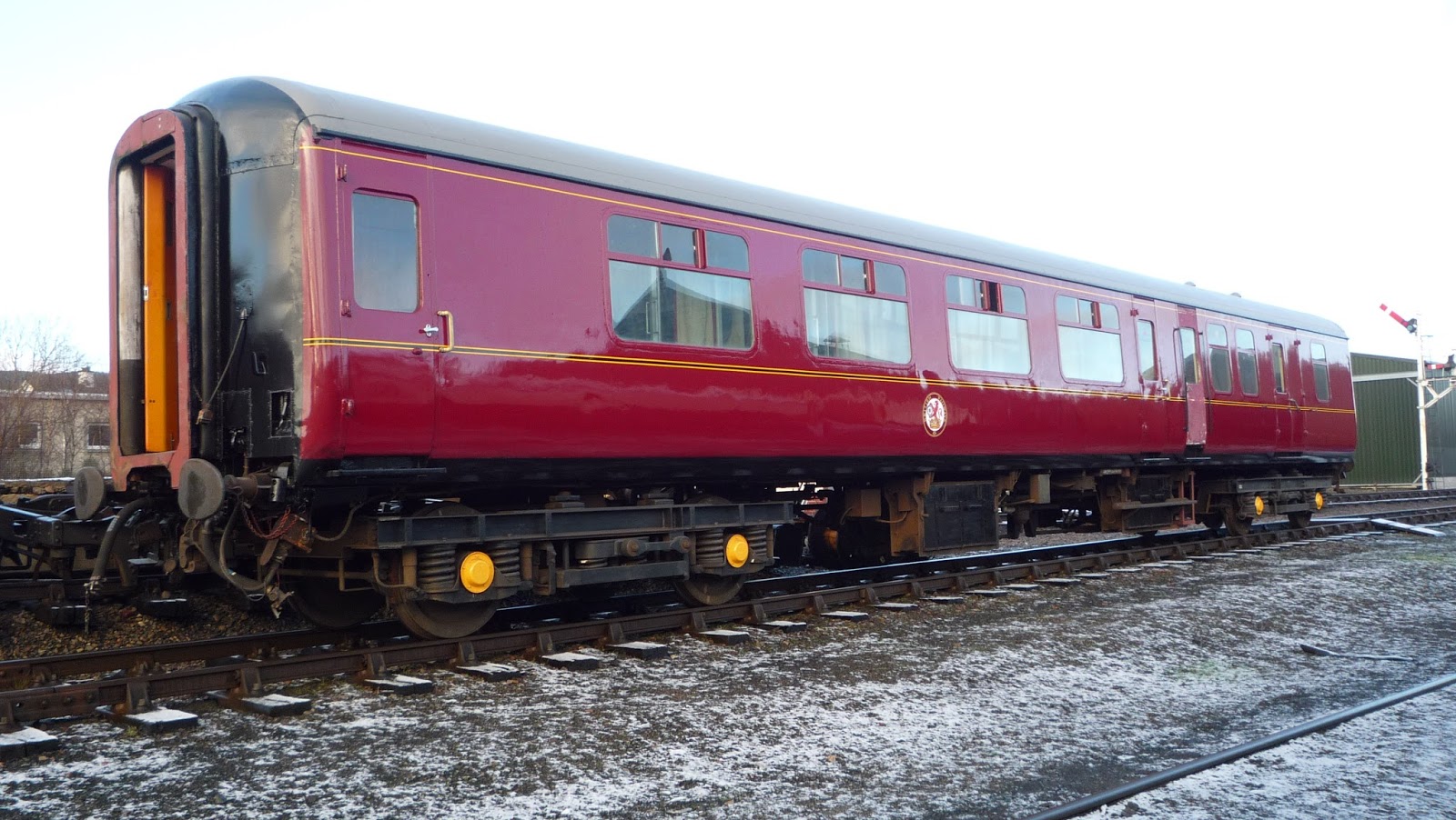 Restoring coaches at Aviemore: Mark 2 BFK 17101 returns