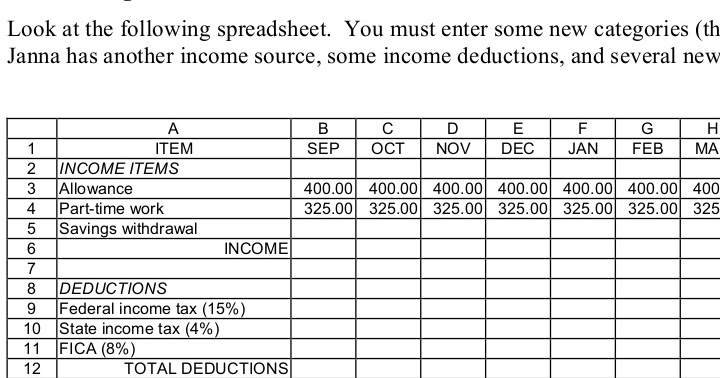 A neat lesson plan on making a budget
