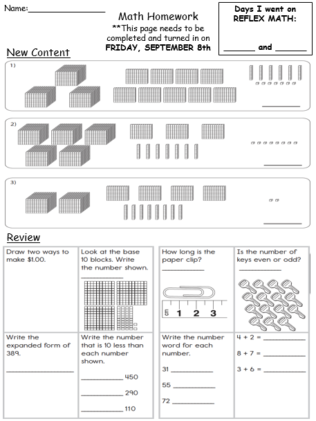 Mrs. Malley's 3rd Grade Blog: Math Homework Info