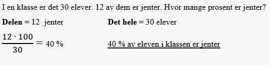 Matematikkens Verden: Å finne prosenten