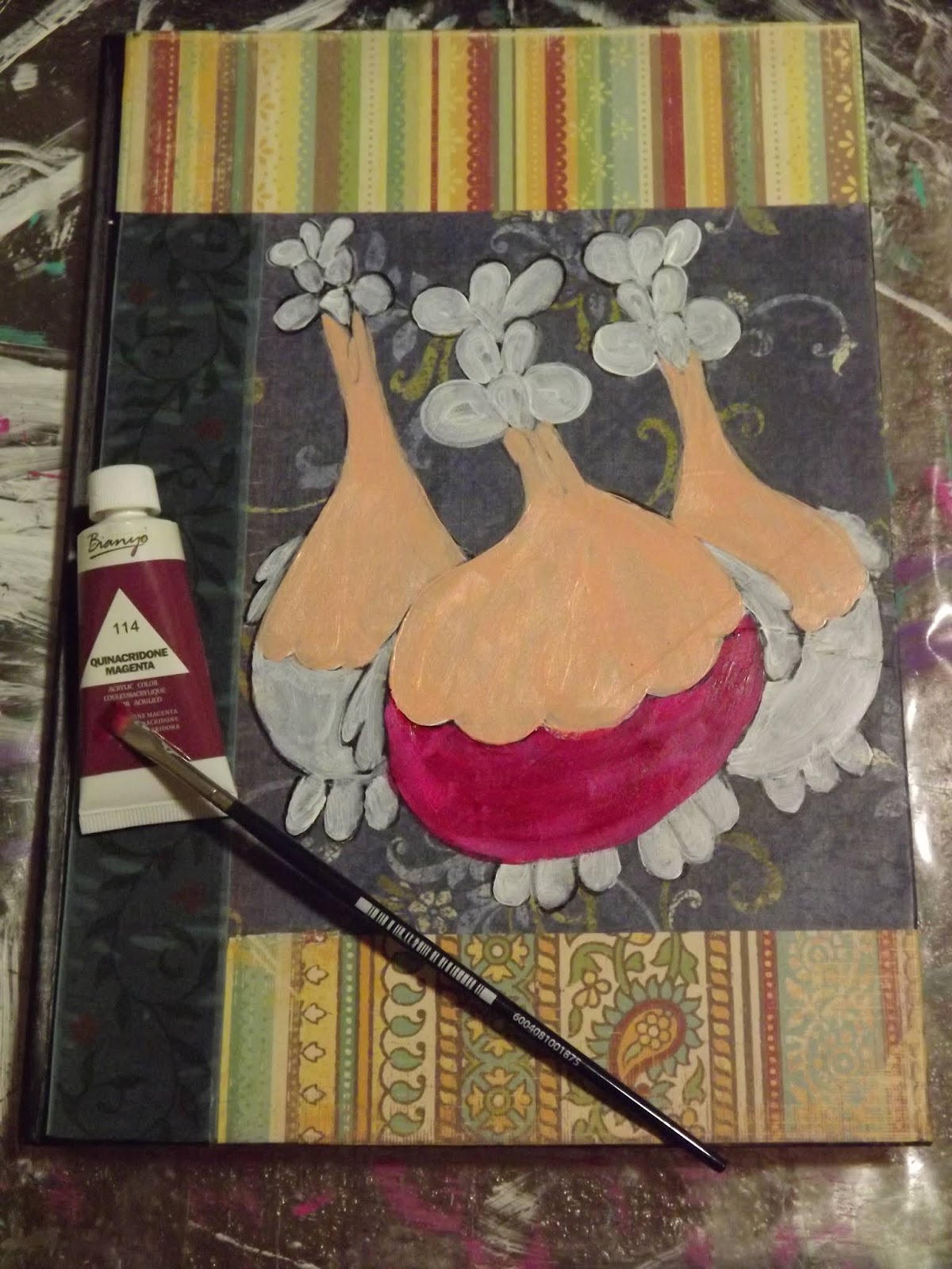 A Pretty Talent Blog: Decorating a Book Cover with Paint & Decoupage