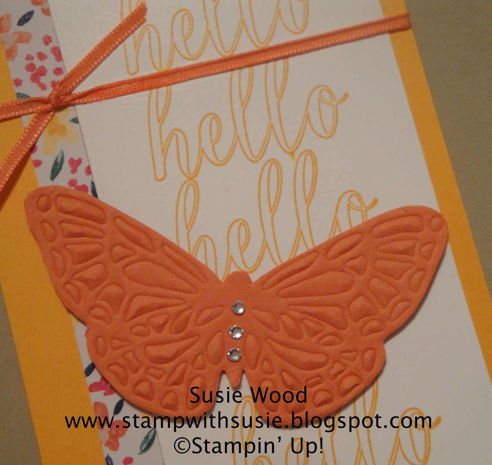 Stamp with Susie: A beautiful EMBOSSED Butterfly using the Springtime Impressions Thinlits Die!