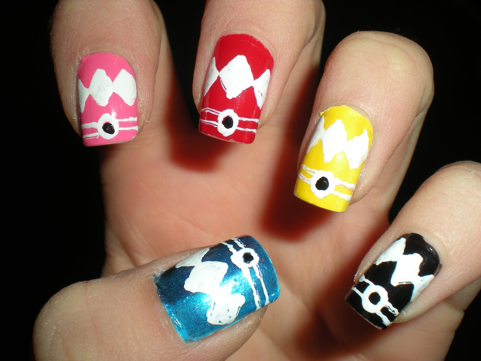 Metallic Maria: Power ranger nails